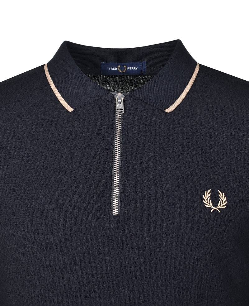 Fred Perry Crepe Pique Zip Neck Polo Shirt Black – Ragazzi Clothing